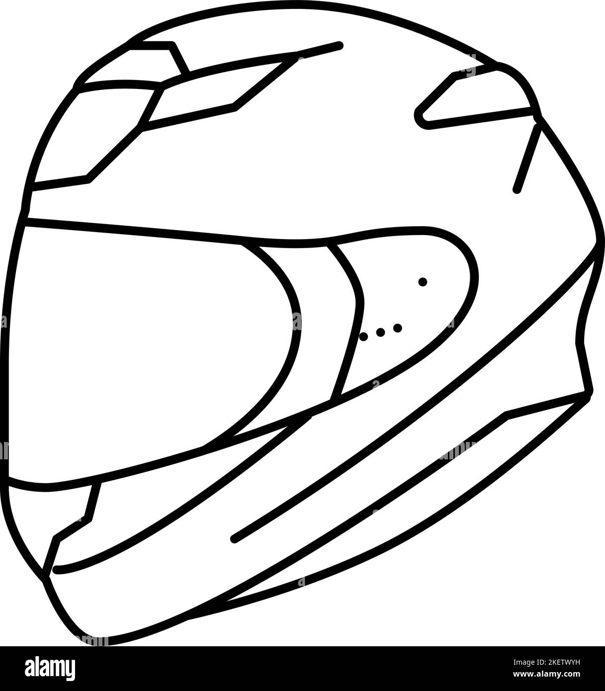 full face motorcycle helmet line icon vector illustration Stock Vector ...