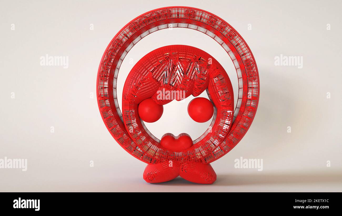 3D Illustration of a smiley in red color. Graphic Artists, Graphic ...
