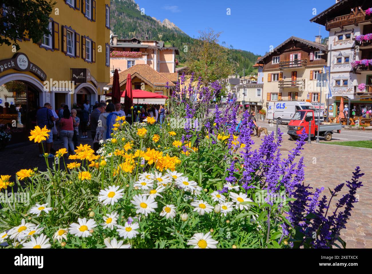 View of city of Moena in the Dolomites, Italy Stock Photo - Alamy