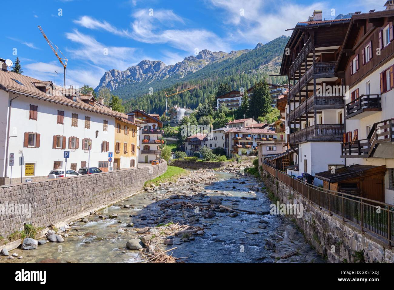 View of city of Moena in the Dolomites, Italy Stock Photo - Alamy