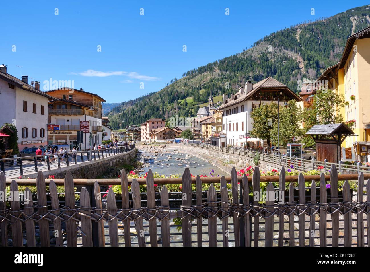 View of city of Moena in the Dolomites, Italy Stock Photo - Alamy