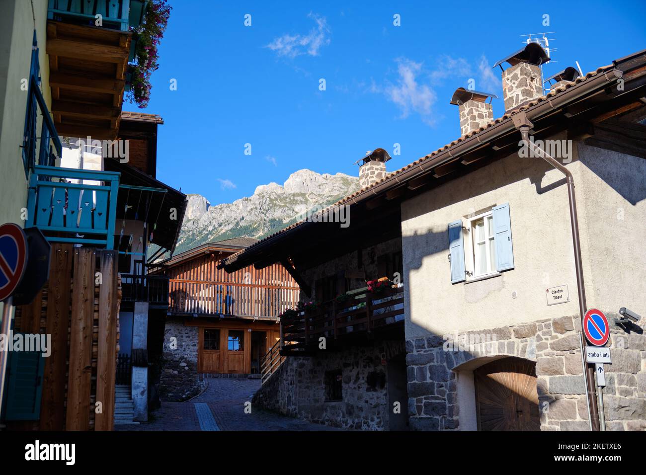 View of city of Moena in the Dolomites, Italy Stock Photo - Alamy