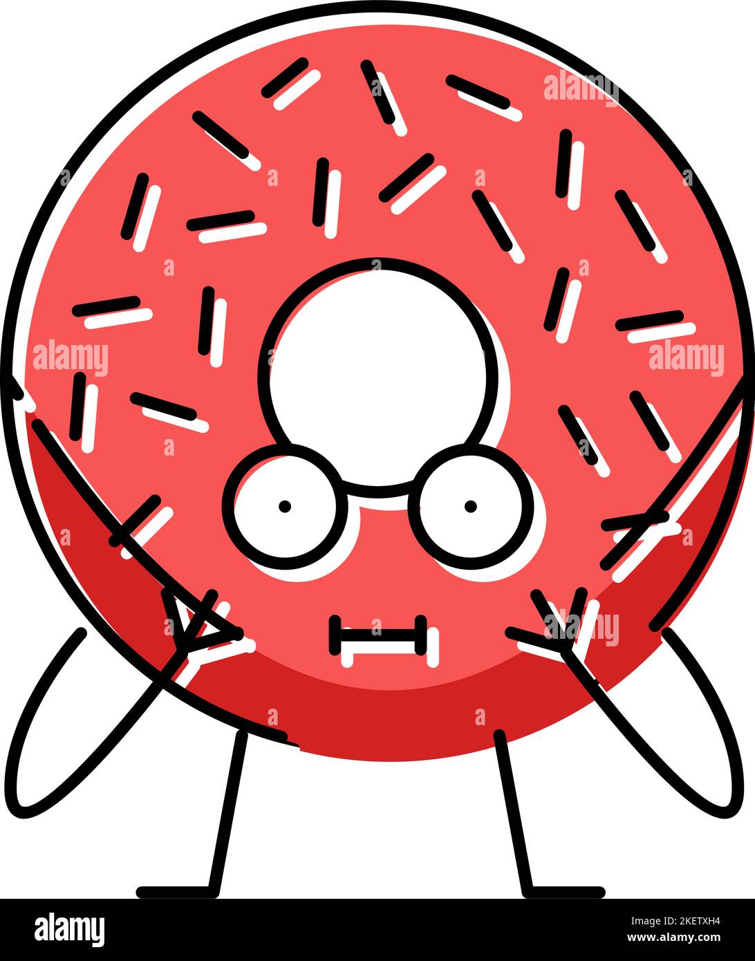 donut dessert character color icon vector illustration Stock Vector ...