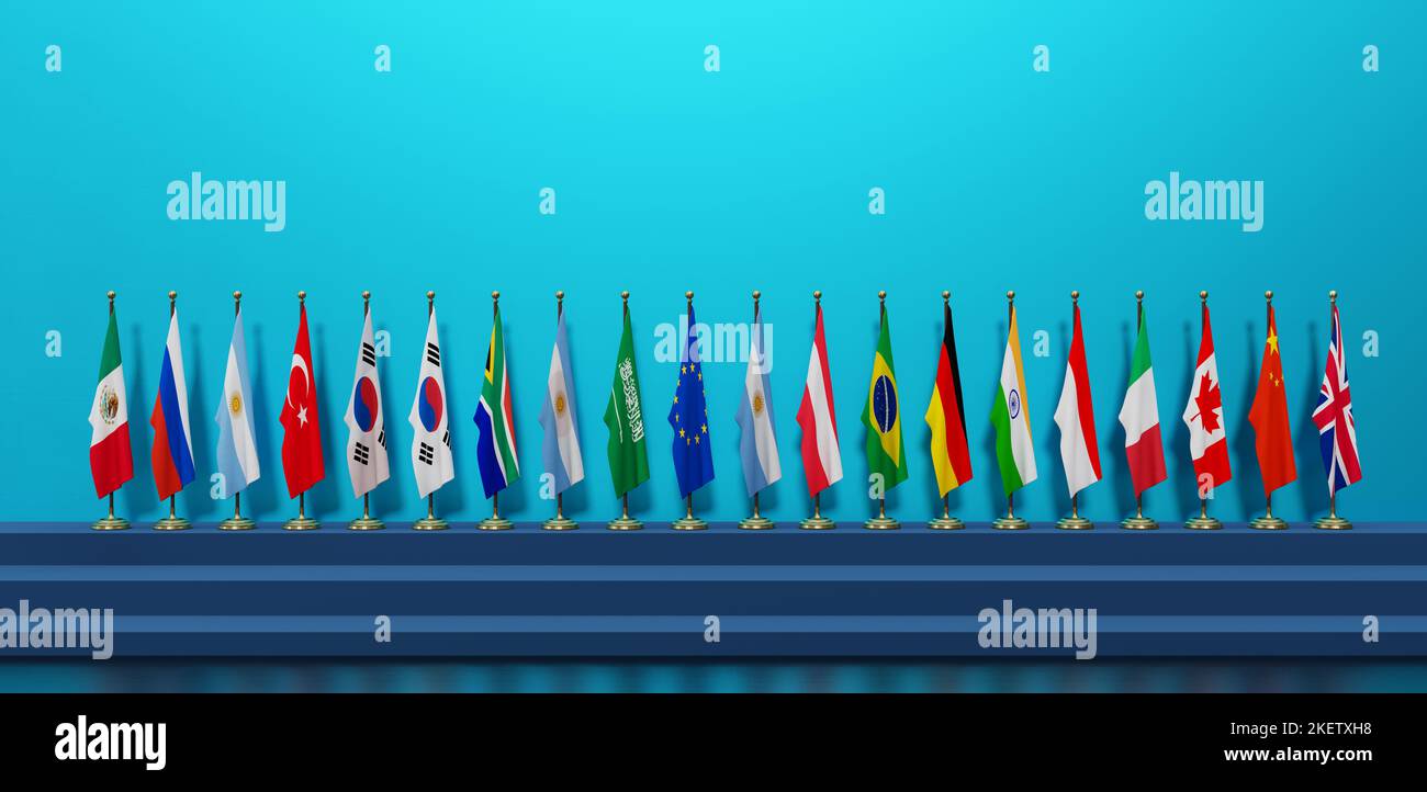 Flags G20 membership , Concept of the G20 summit or meeting, G20 ...