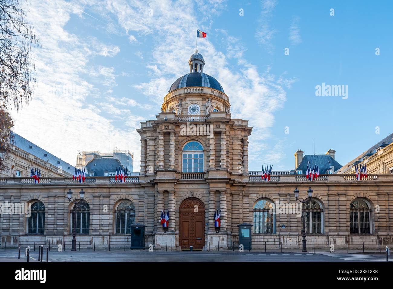 View of the Luxembourg Palace with its famous dome, the building ...
