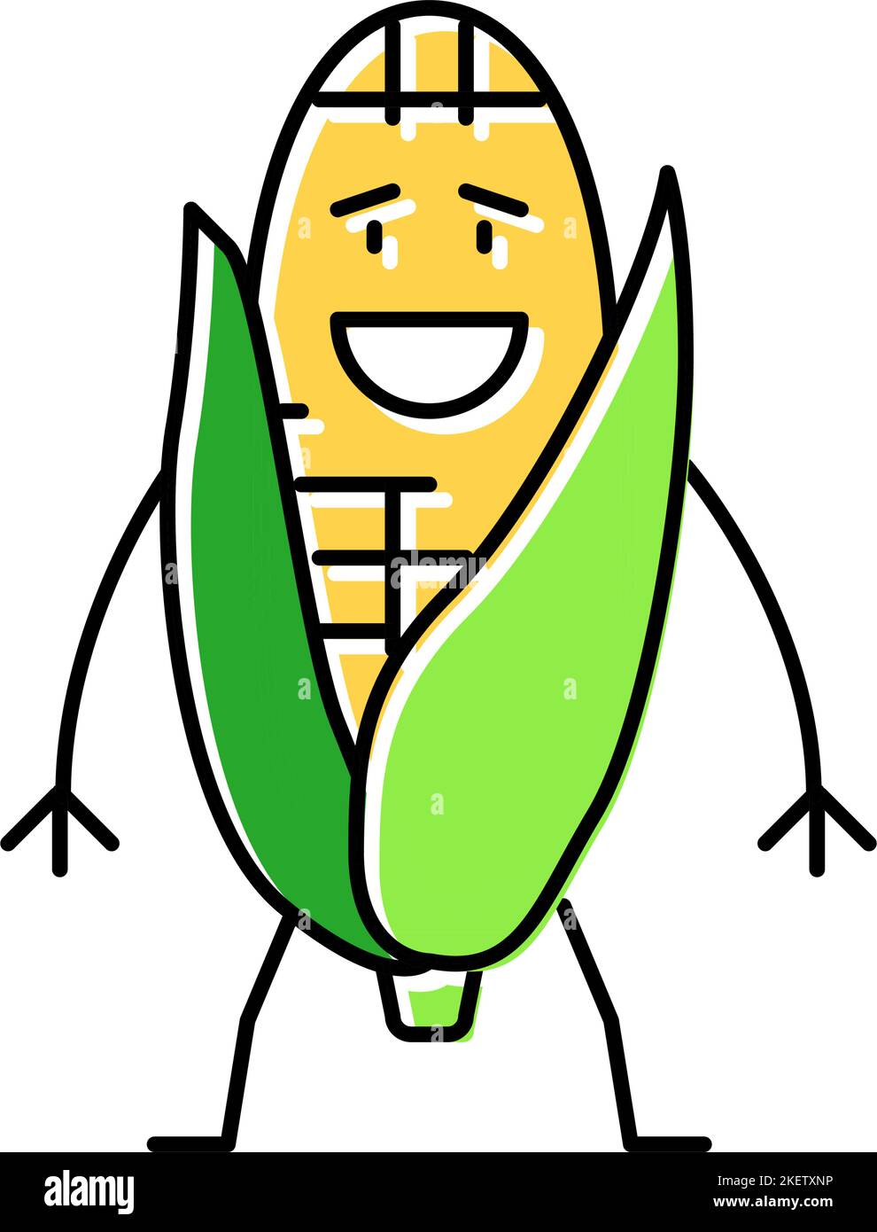 corn character color icon vector illustration Stock Vector Image & Art ...