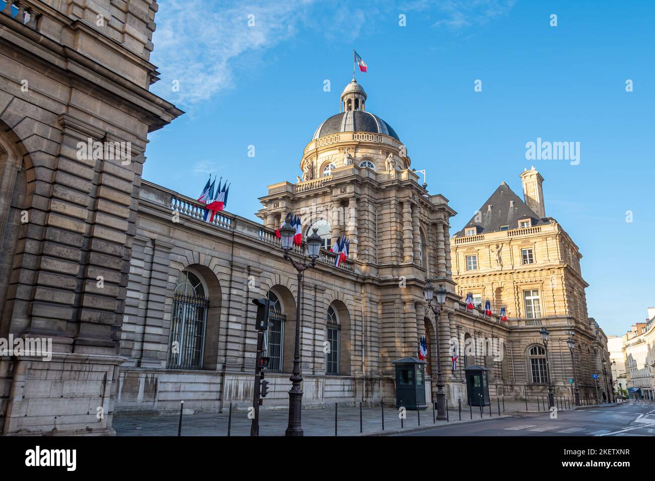 View of the Luxembourg Palace with its famous dome, the building ...