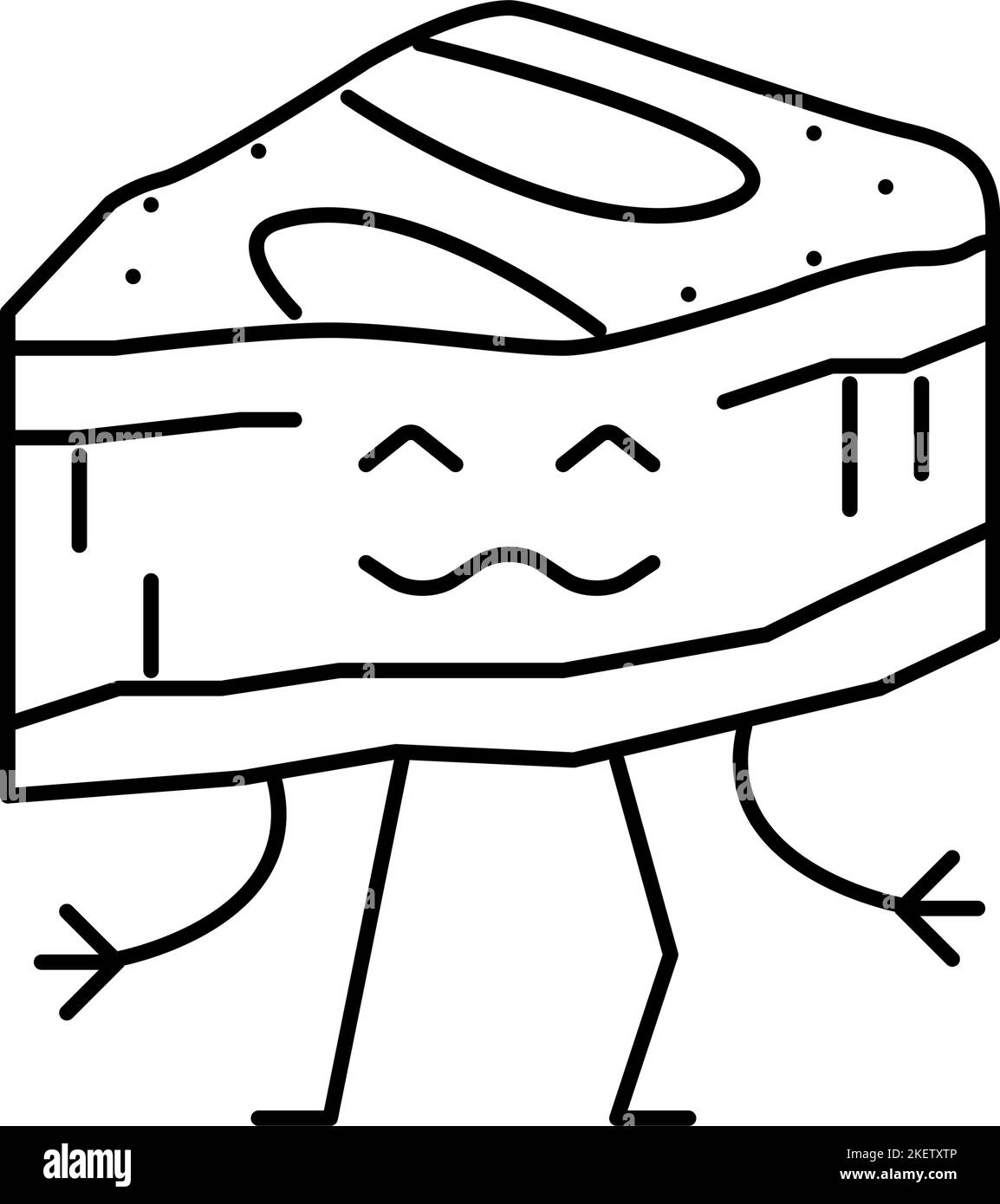 cheesecake dessert character line icon vector illustration Stock Vector ...