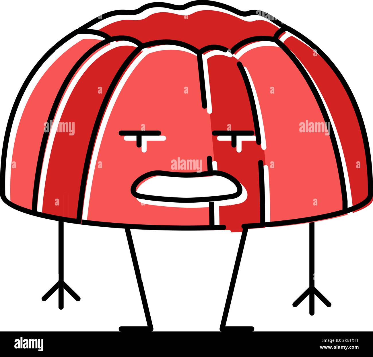 jelly dessert character color icon vector illustration Stock Vector ...