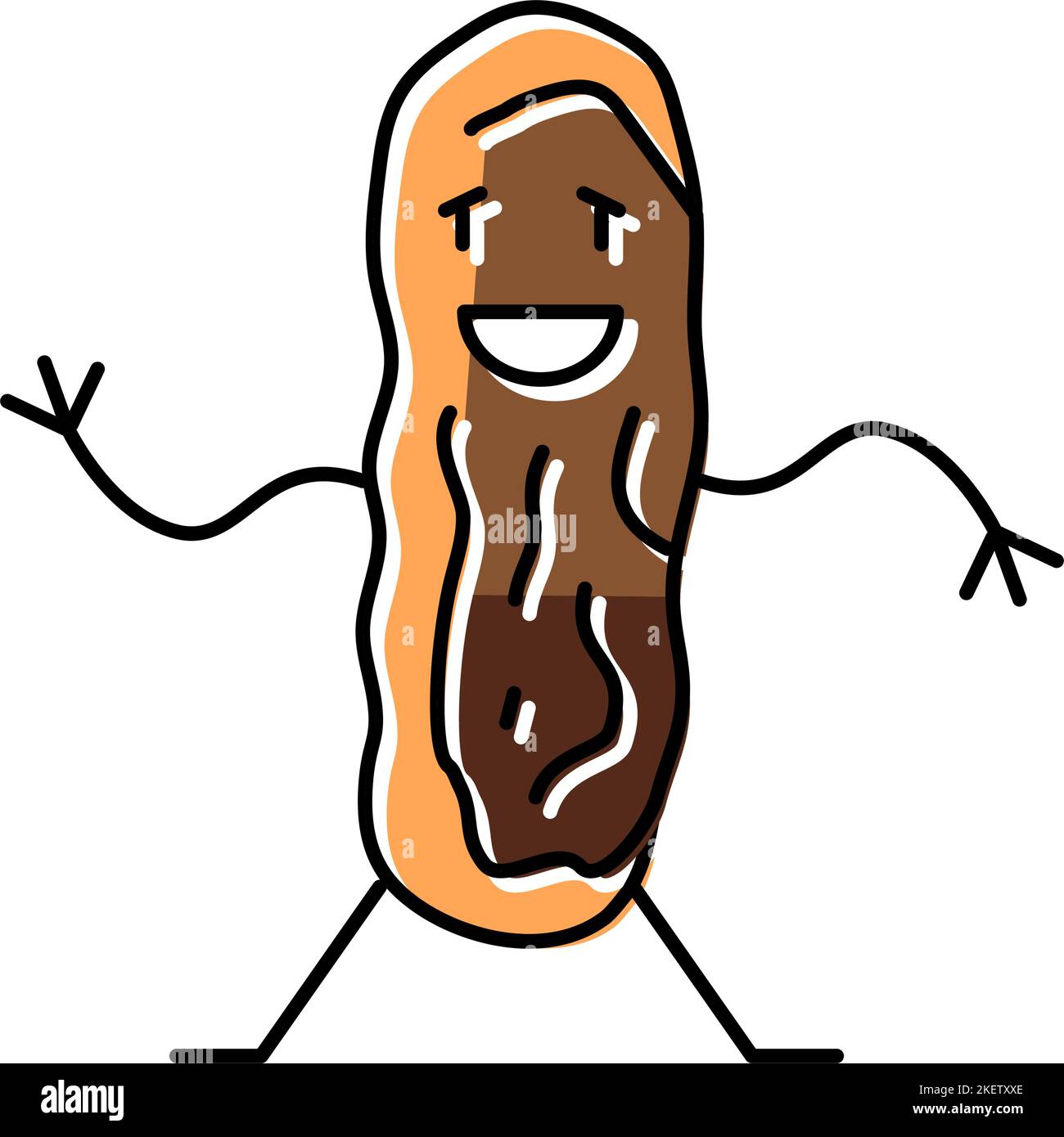 eclair dessert character color icon vector illustration Stock Vector ...