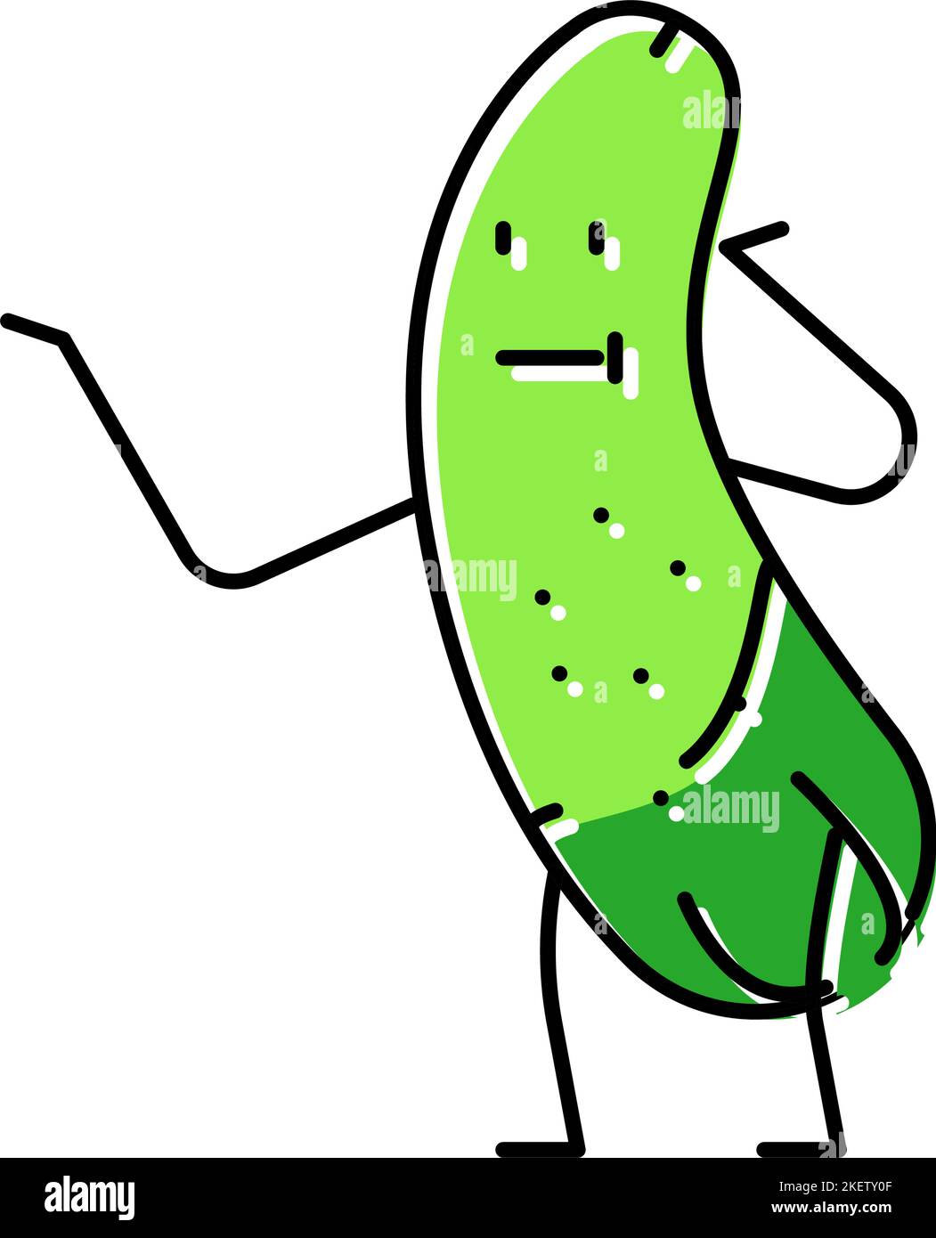 cucumber vegetable character color icon vector illustration Stock ...