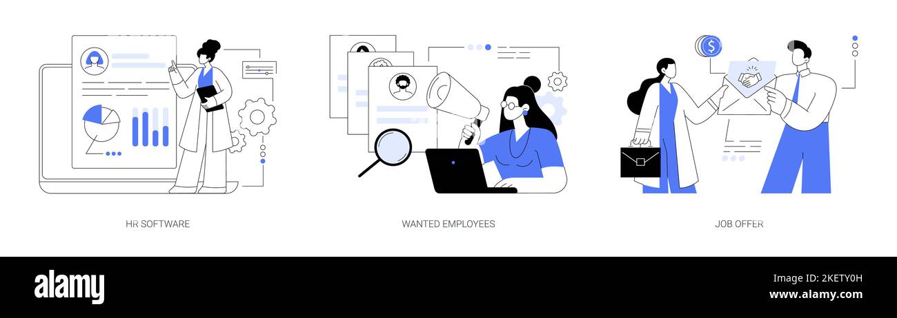 Human resources technology abstract concept vector illustrations Stock ...