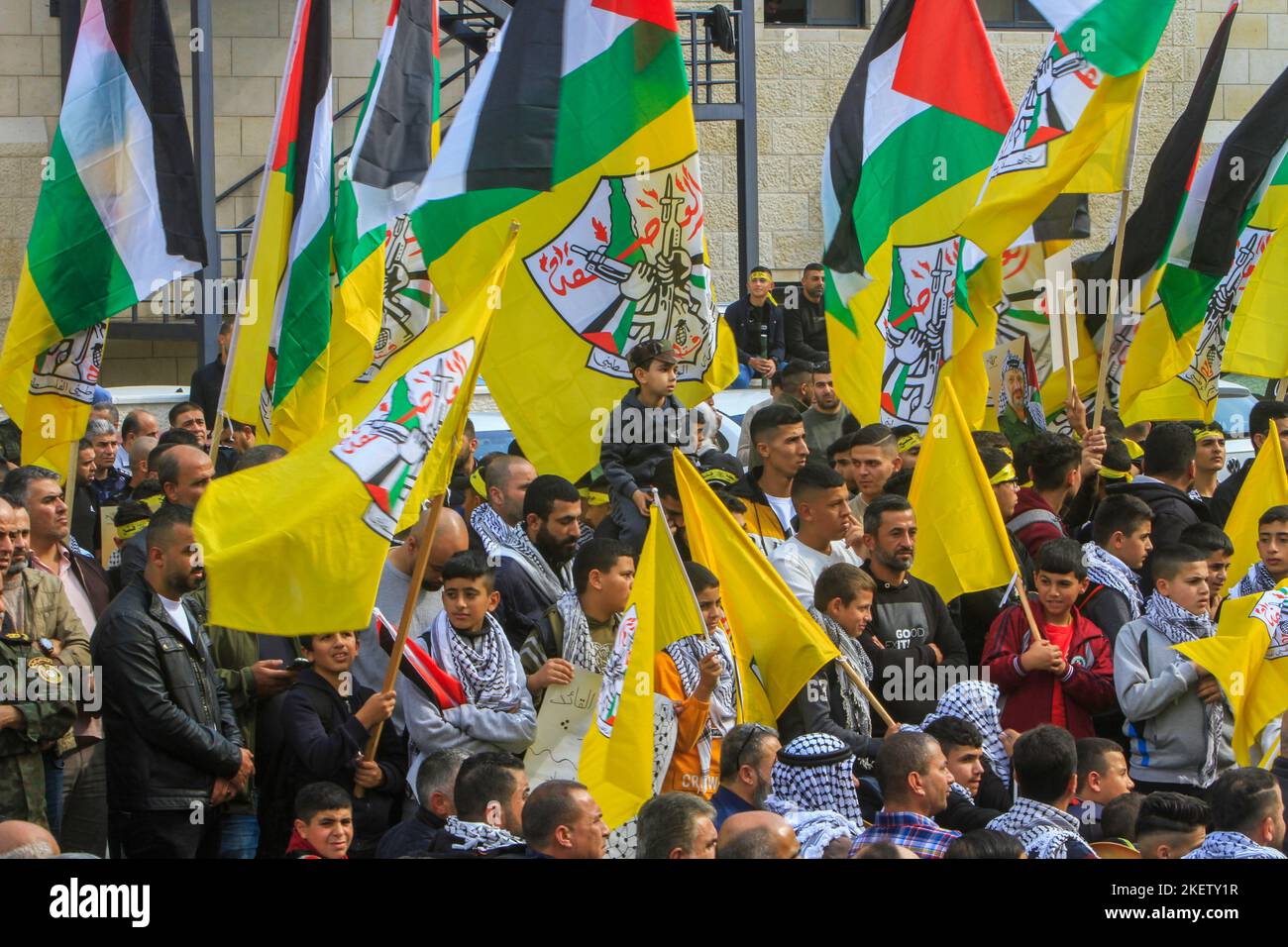 Nablus, Palestine. 14th Nov, 2022. Palestinian Fatah movement ...