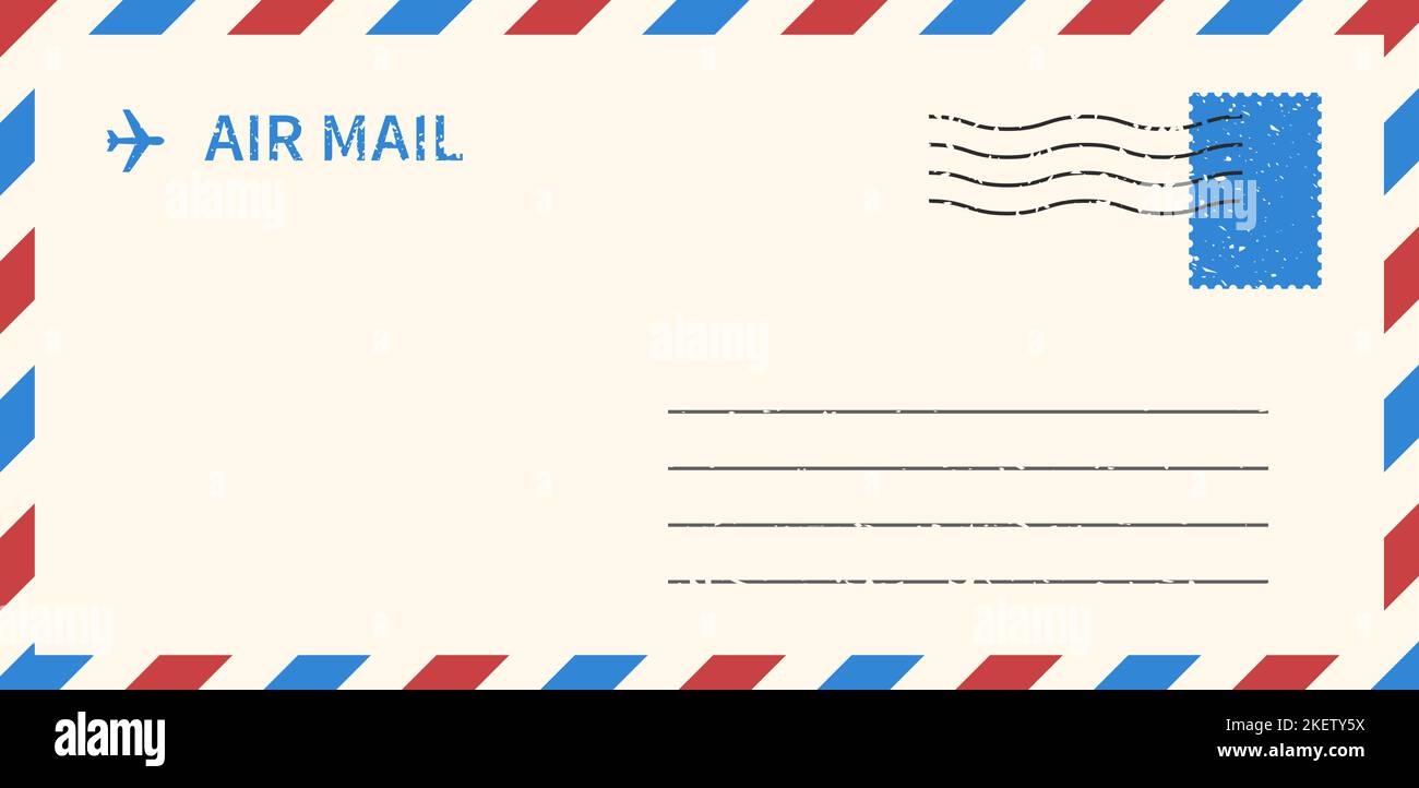 Air mail envelope template. Blank paper letter Stock Vector Image & Art ...
