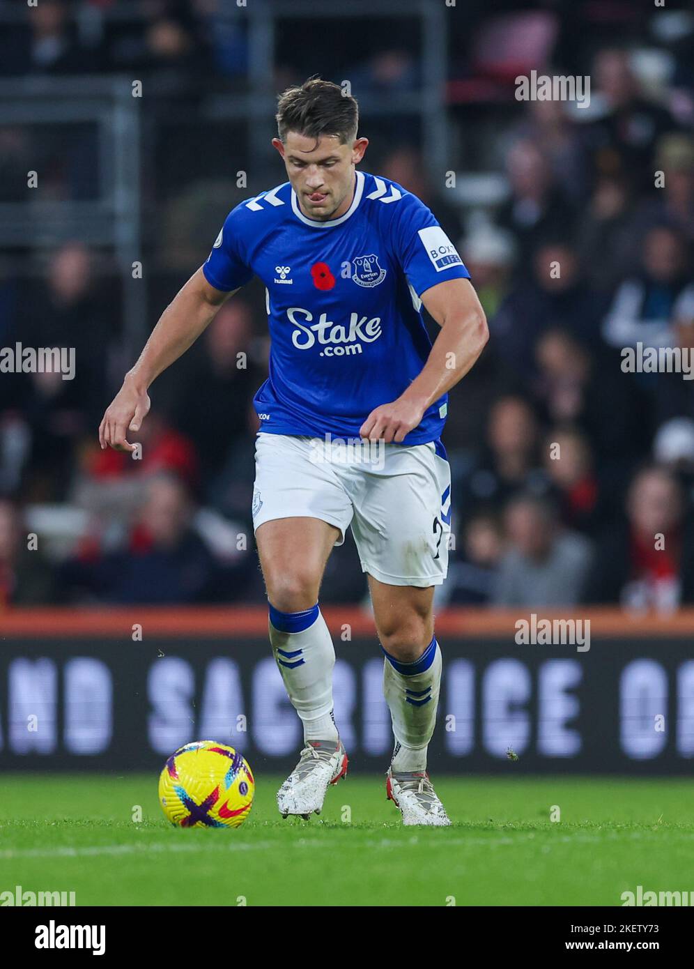 Everton's James Tarkowski in action during the Premier League match at ...