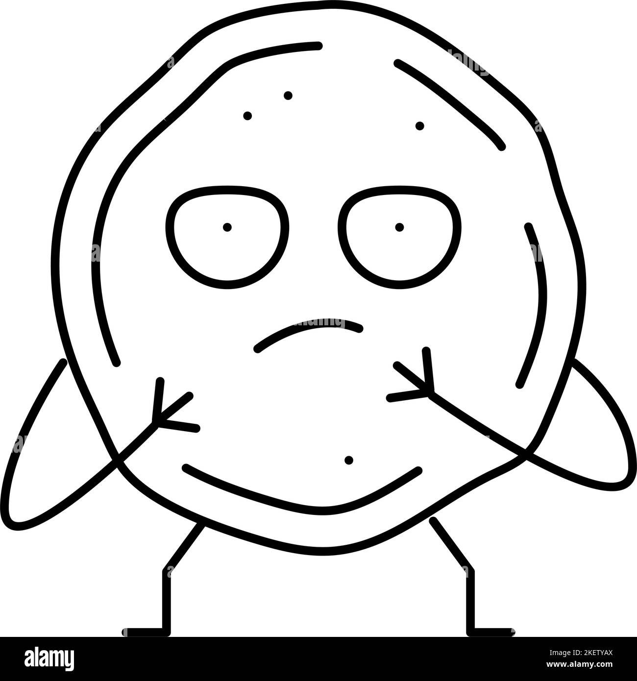 pancake dessert character line icon vector illustration Stock Vector ...