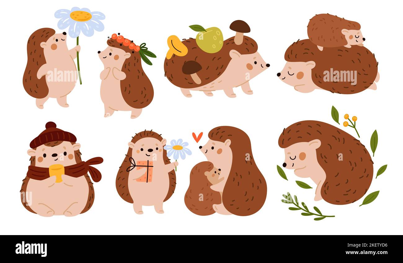 Hedgehog family Stock Vector Images - Alamy