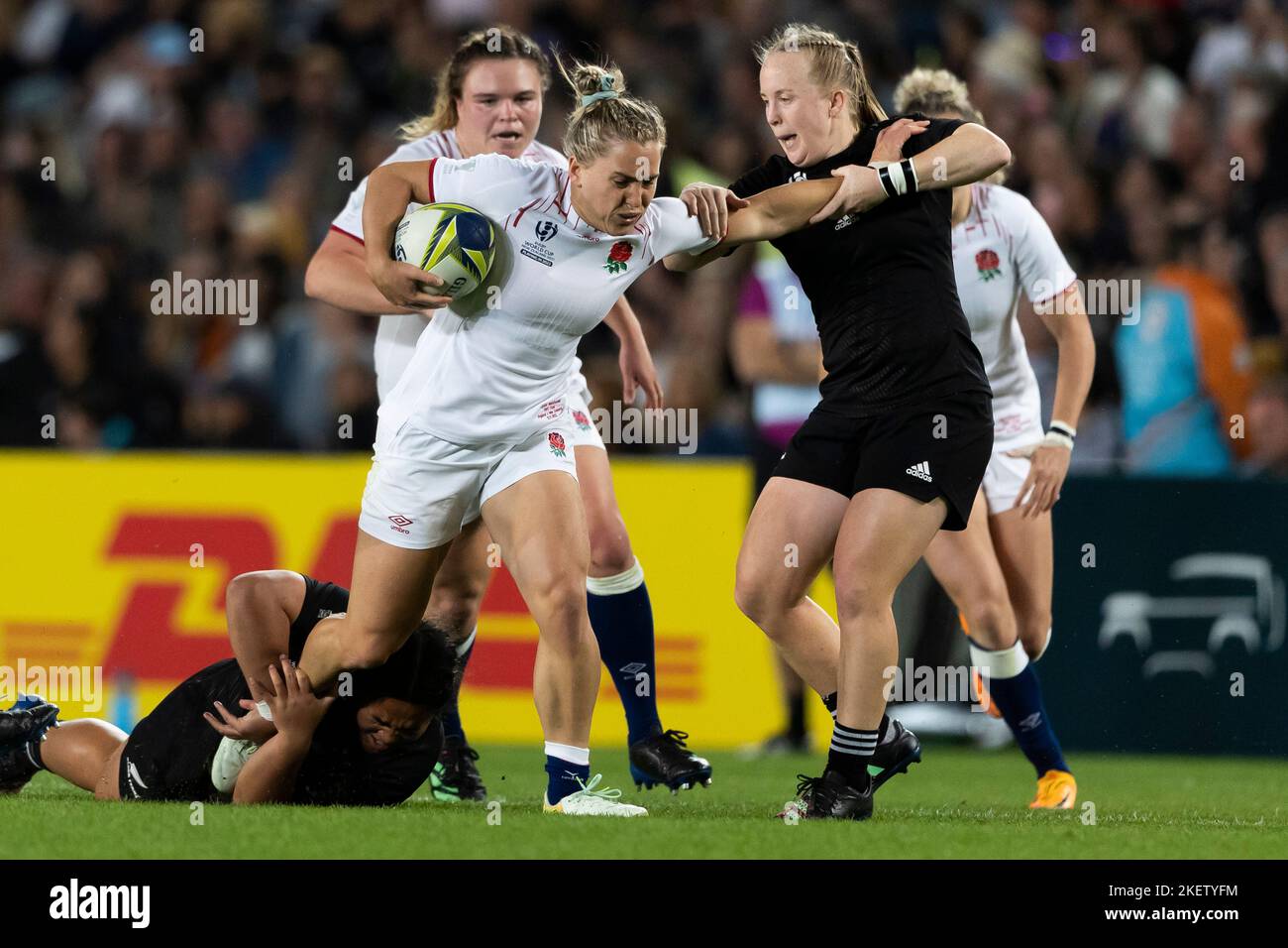 England's Claudia MacDonald during the Women's Rugby World Cup final ...