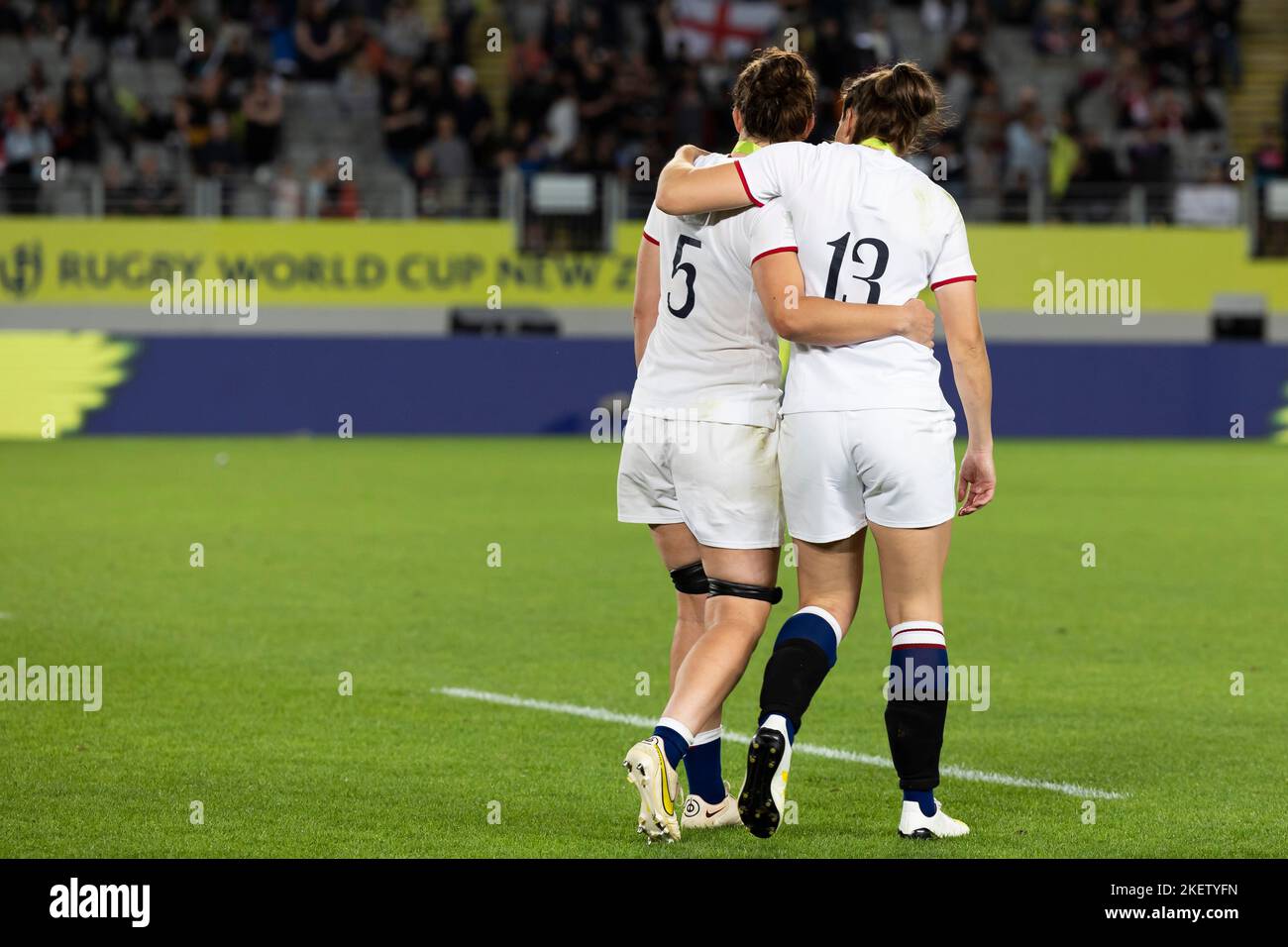 England's Abbie Ward and Emily Scarratt after their loss to New Zealand ...