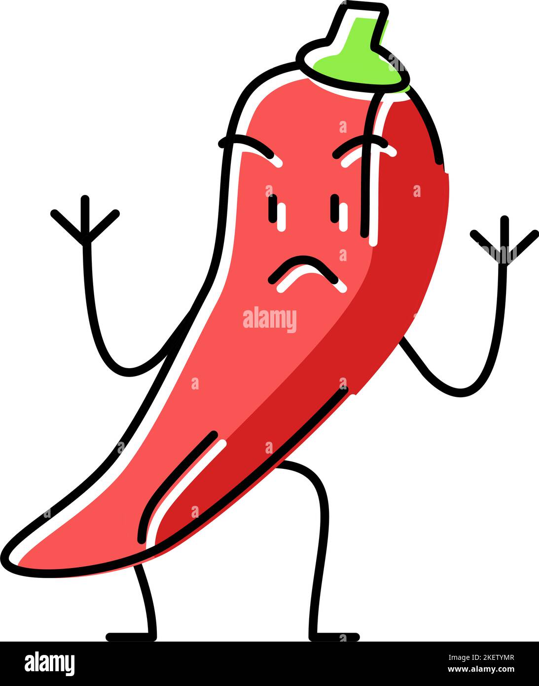 pepper vegetable character color icon vector illustration Stock Vector ...