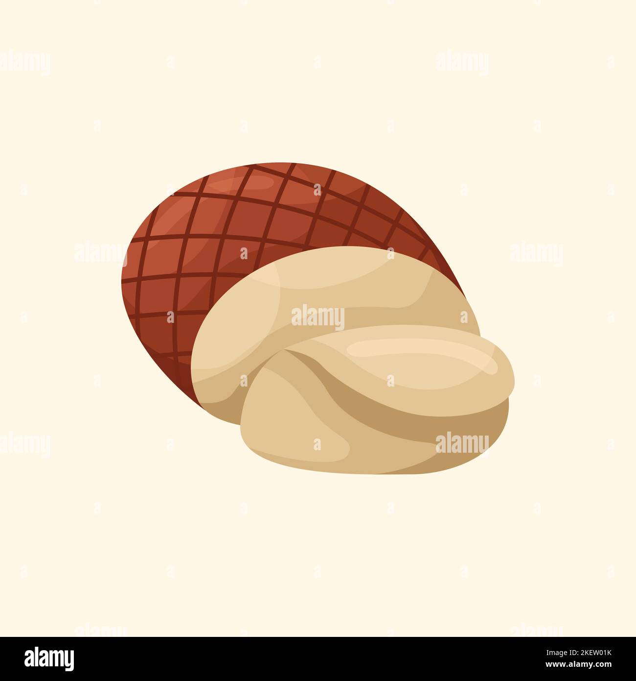 Vector illustration of an American dish - Christmas ham. Kitchen for ...