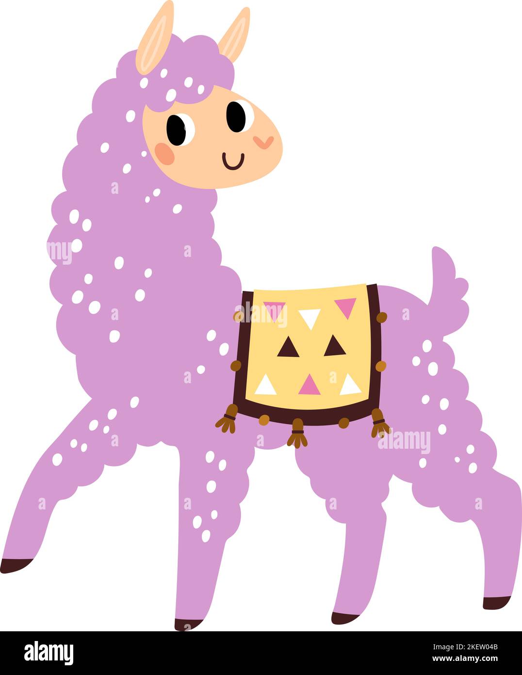 Fluffy alpaca animal. Cute cozy llama character Stock Vector Image ...