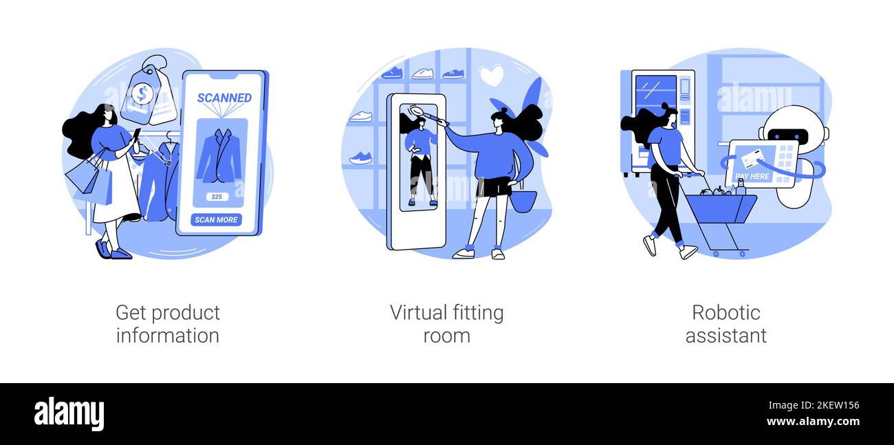 Technologies in retail isolated cartoon vector illustrations se Stock ...