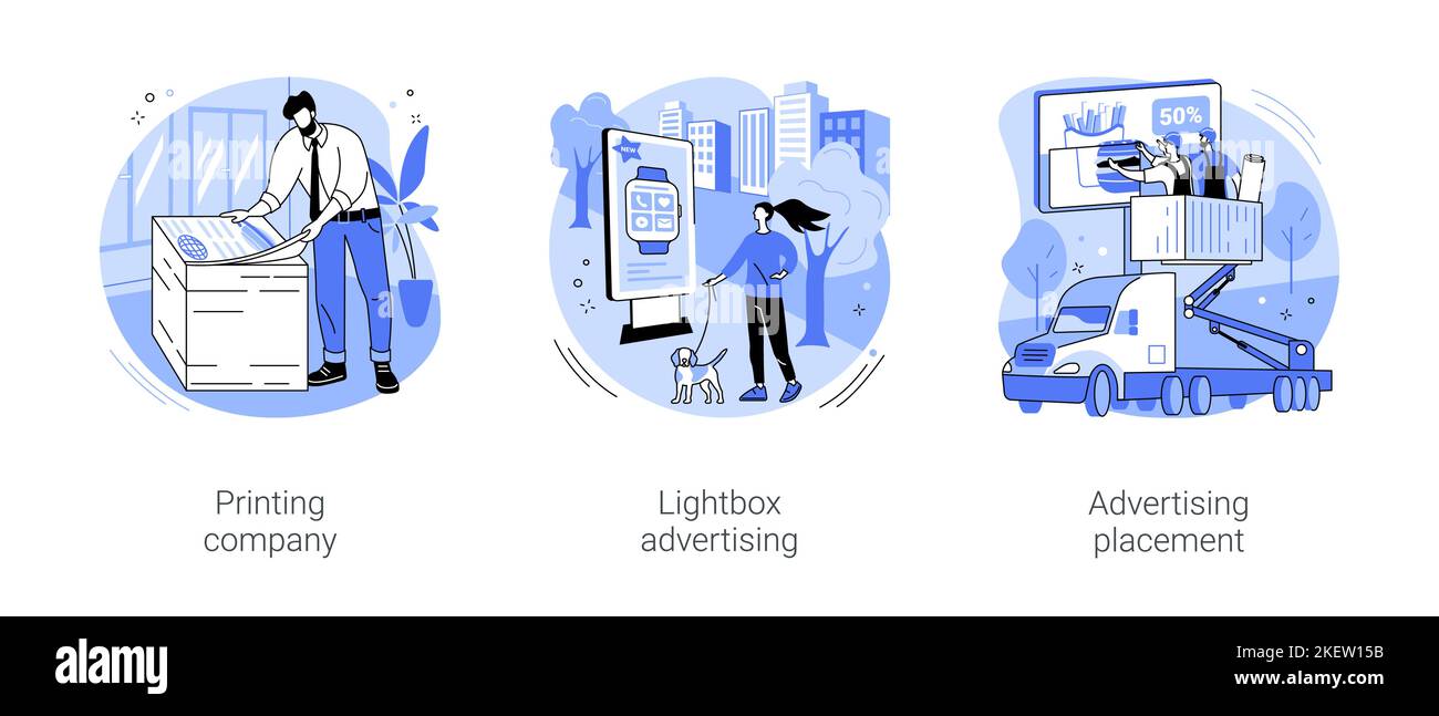 Outdoor advertising isolated cartoon vector illustrations se Stock ...