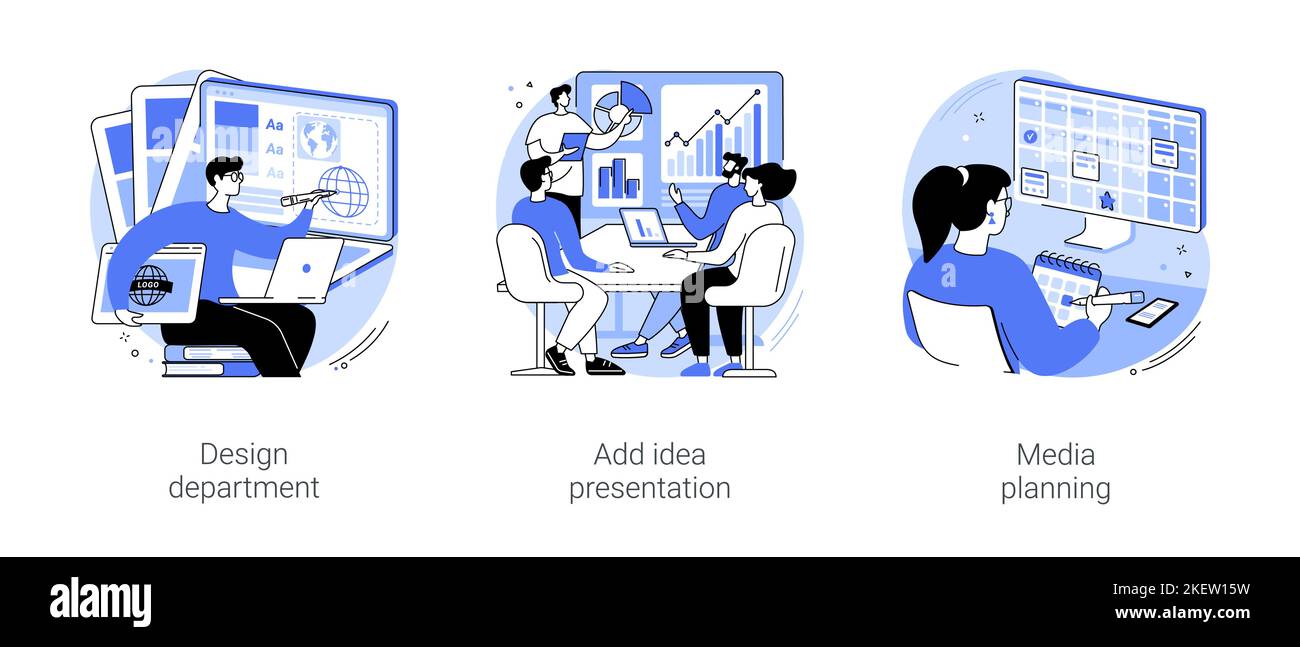 Advertising agency isolated cartoon vector illustrations se Stock ...