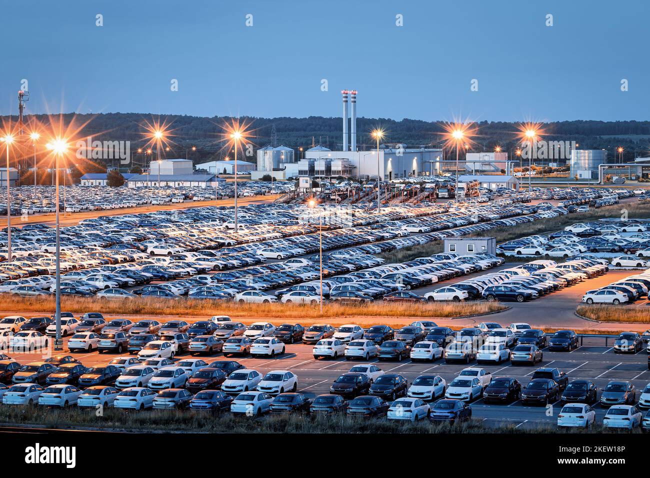 Volkswagen, Russia, Kaluga - JULY 14, 2022: New cars parked at ...