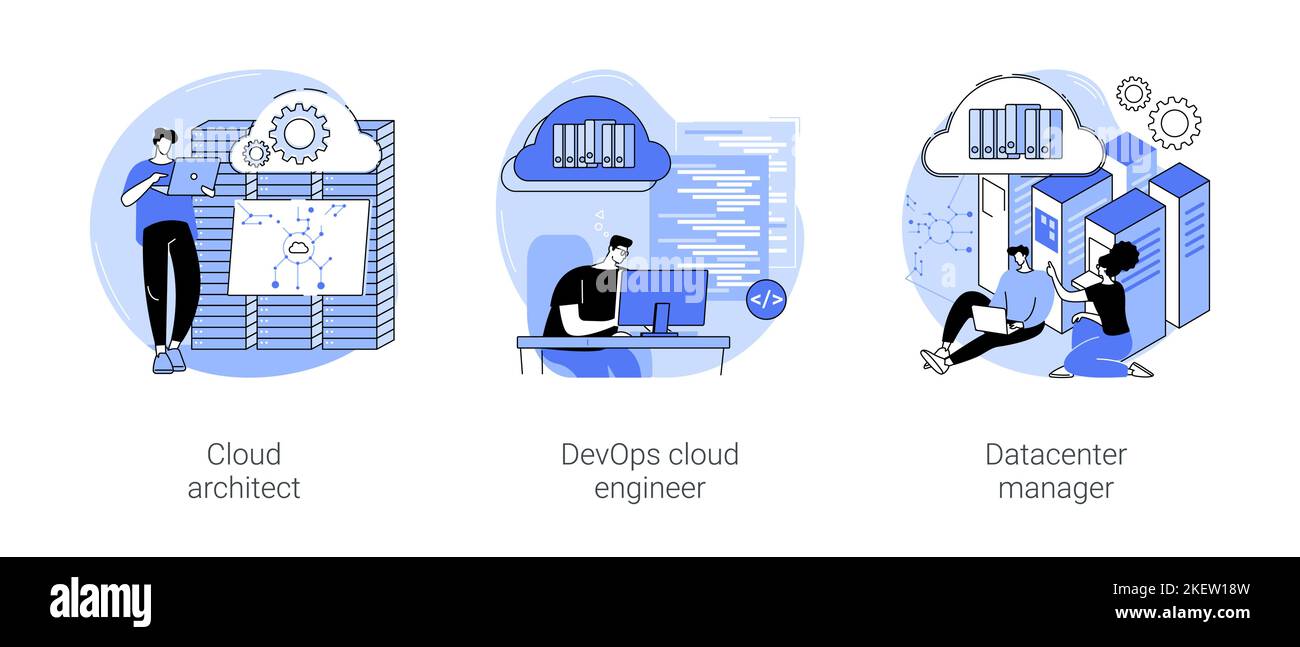 Cloud engineering isolated cartoon vector illustrations se Stock Vector ...