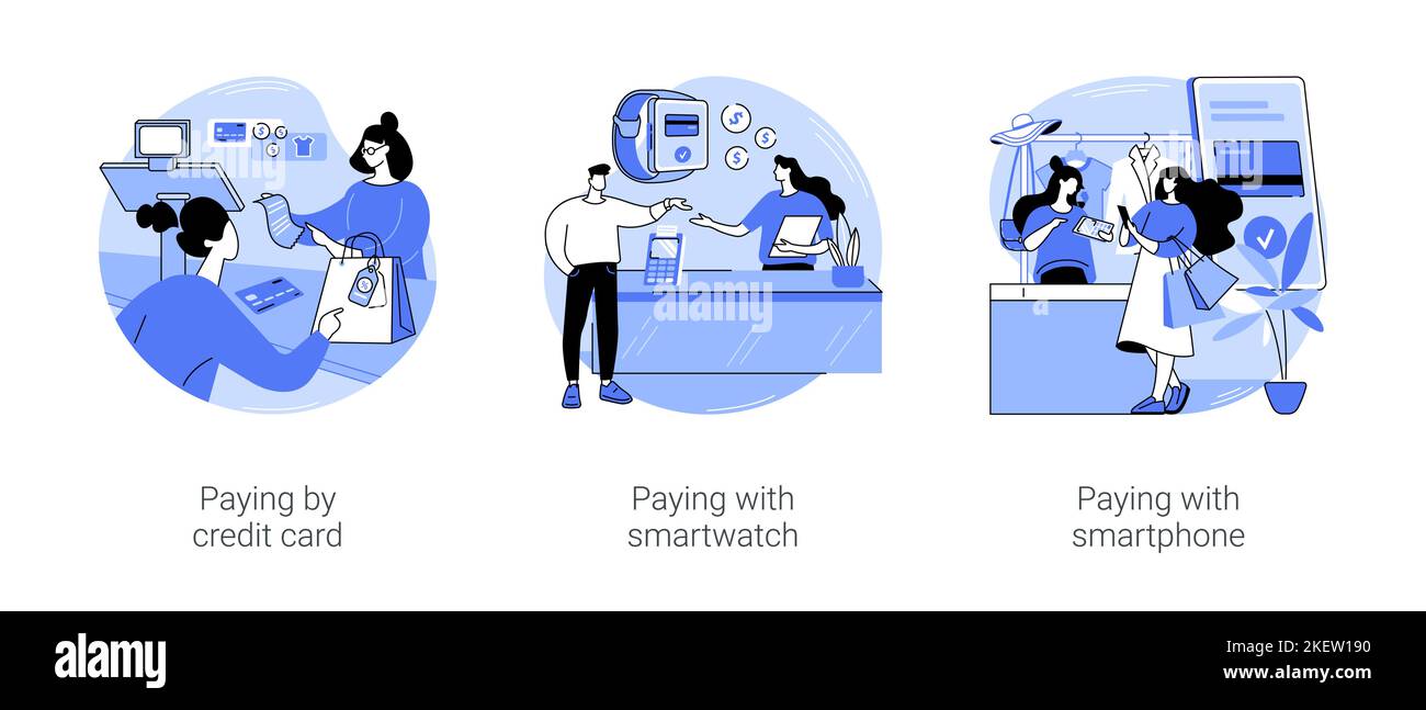 Contactless payment isolated cartoon vector illustrations se Stock ...