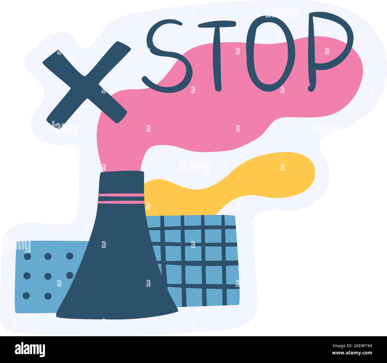Stop air pollution sticker. Ecology saving cute label Stock Vector ...