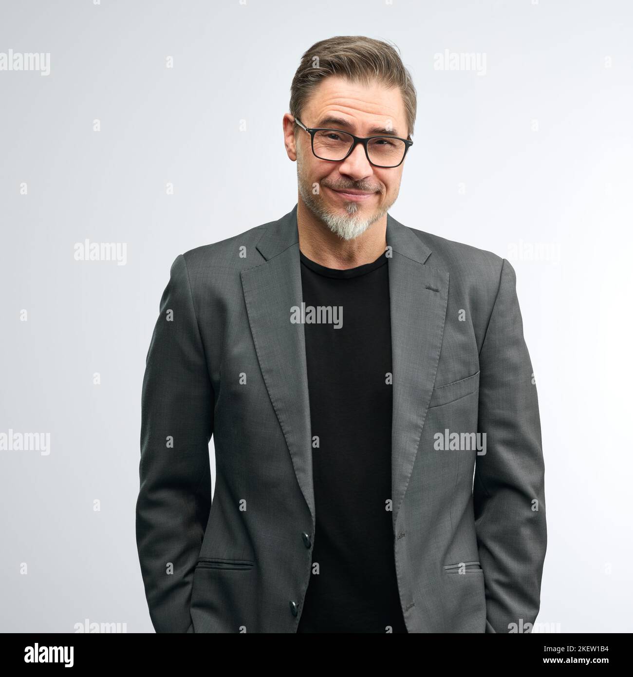 Middle age businessman in business casual. Entrepreneur in jacket ...