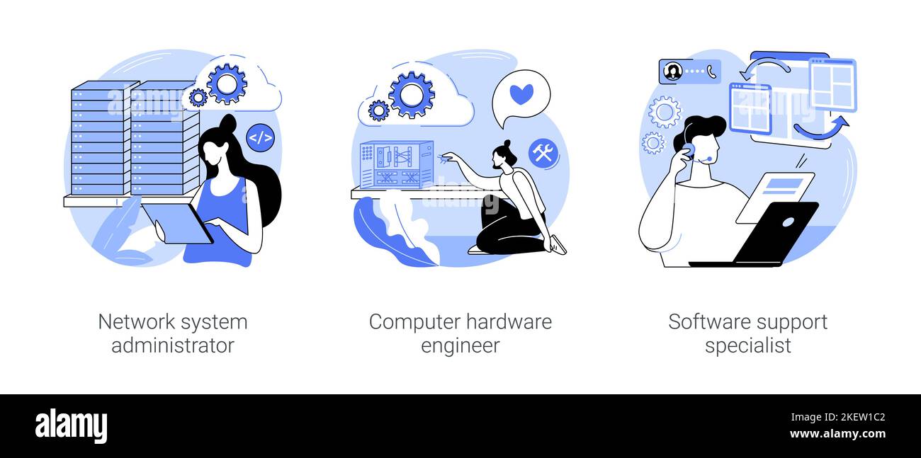 Network maintenance and administration isolated cartoon vector ...
