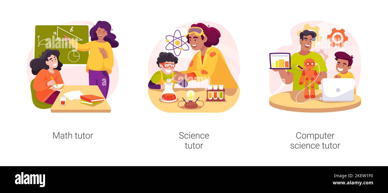 Academic coaching isolated cartoon vector illustration set Stock Vector ...