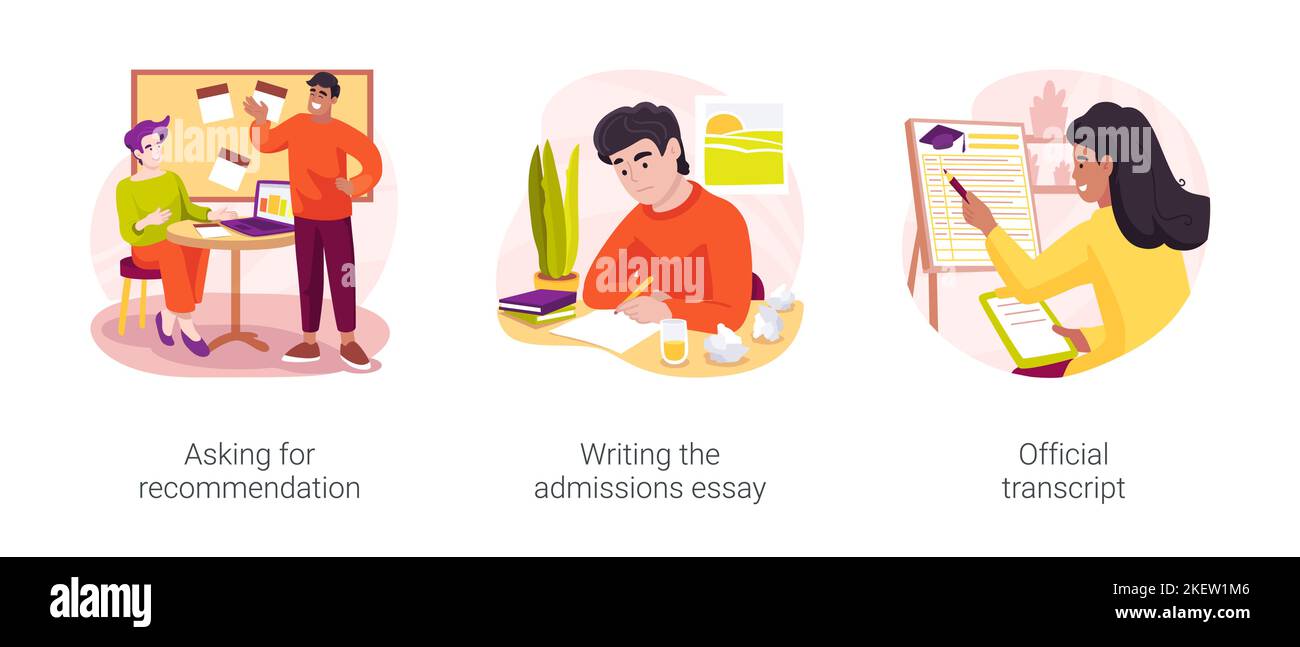 Homeschooling college admission isolated cartoon vector illustration ...