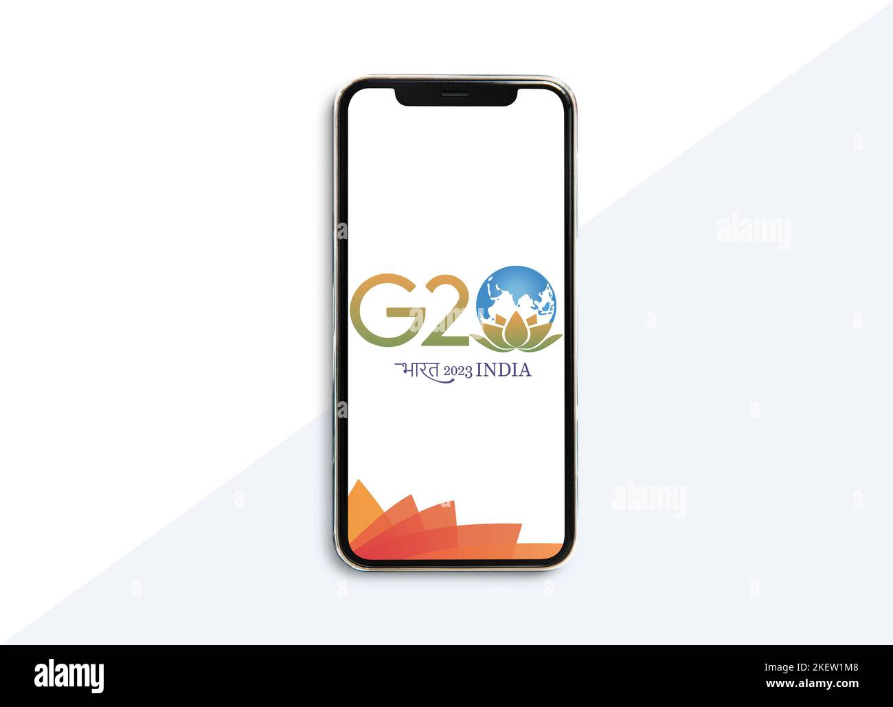 G20 India banner, Twenty members of the G20, banner G20 2023 colors Showing on Mobile’s Screen ...