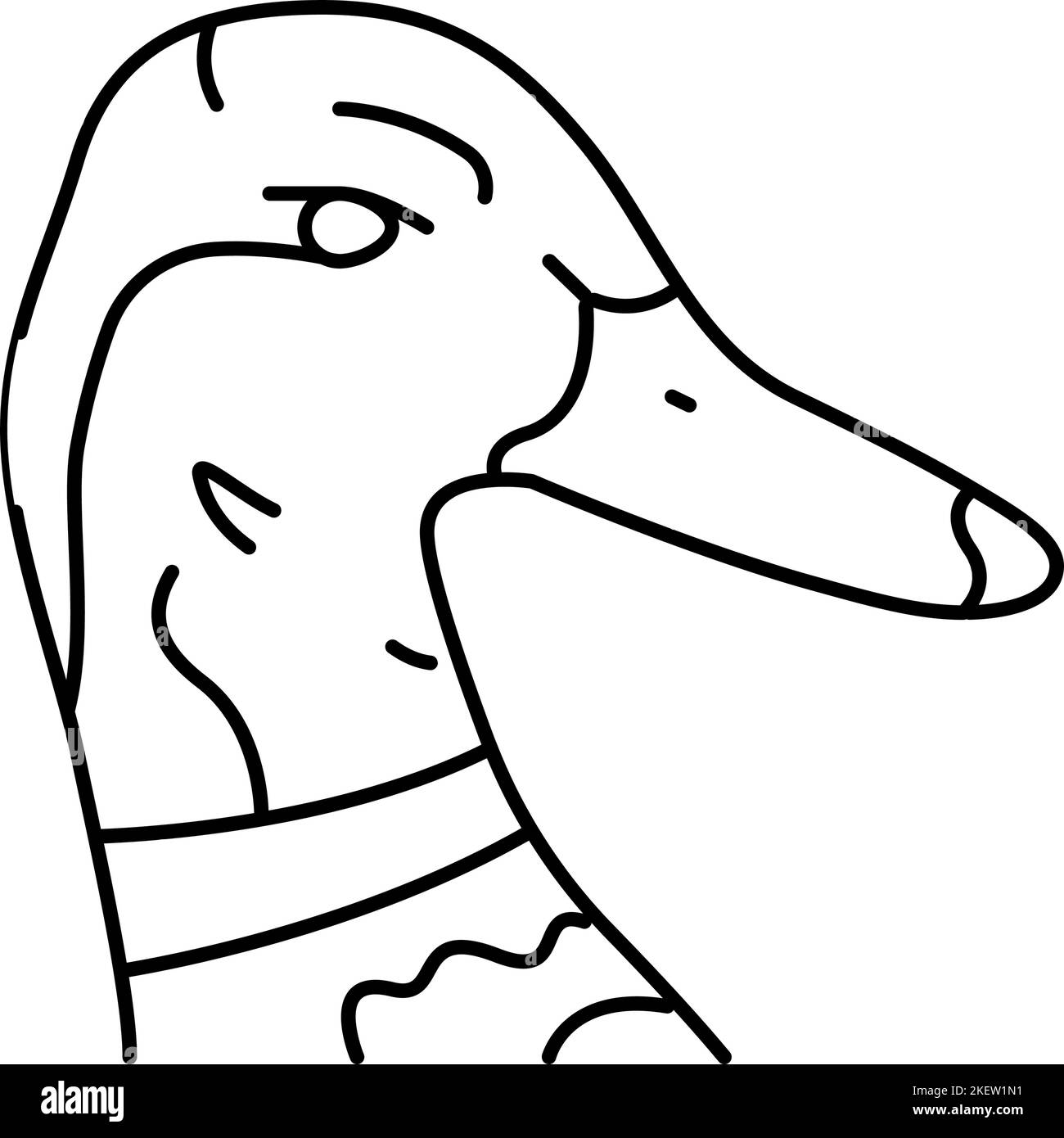duck animal zoo line icon vector illustration Stock Vector Image & Art ...