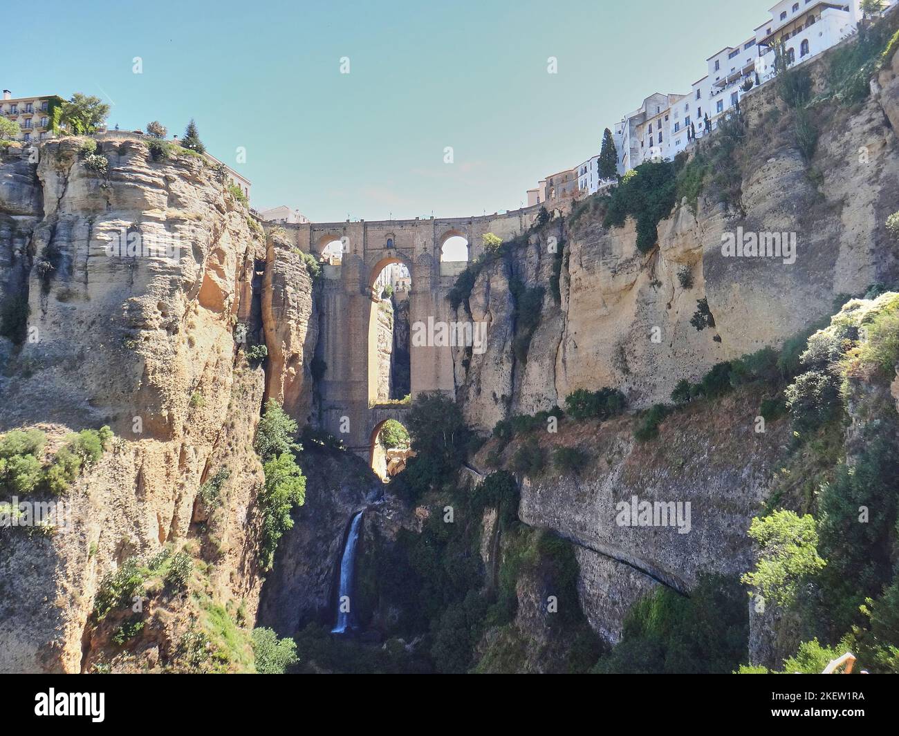 the old and ancient bridge of Ronda in Andalusia Spain is popular ...