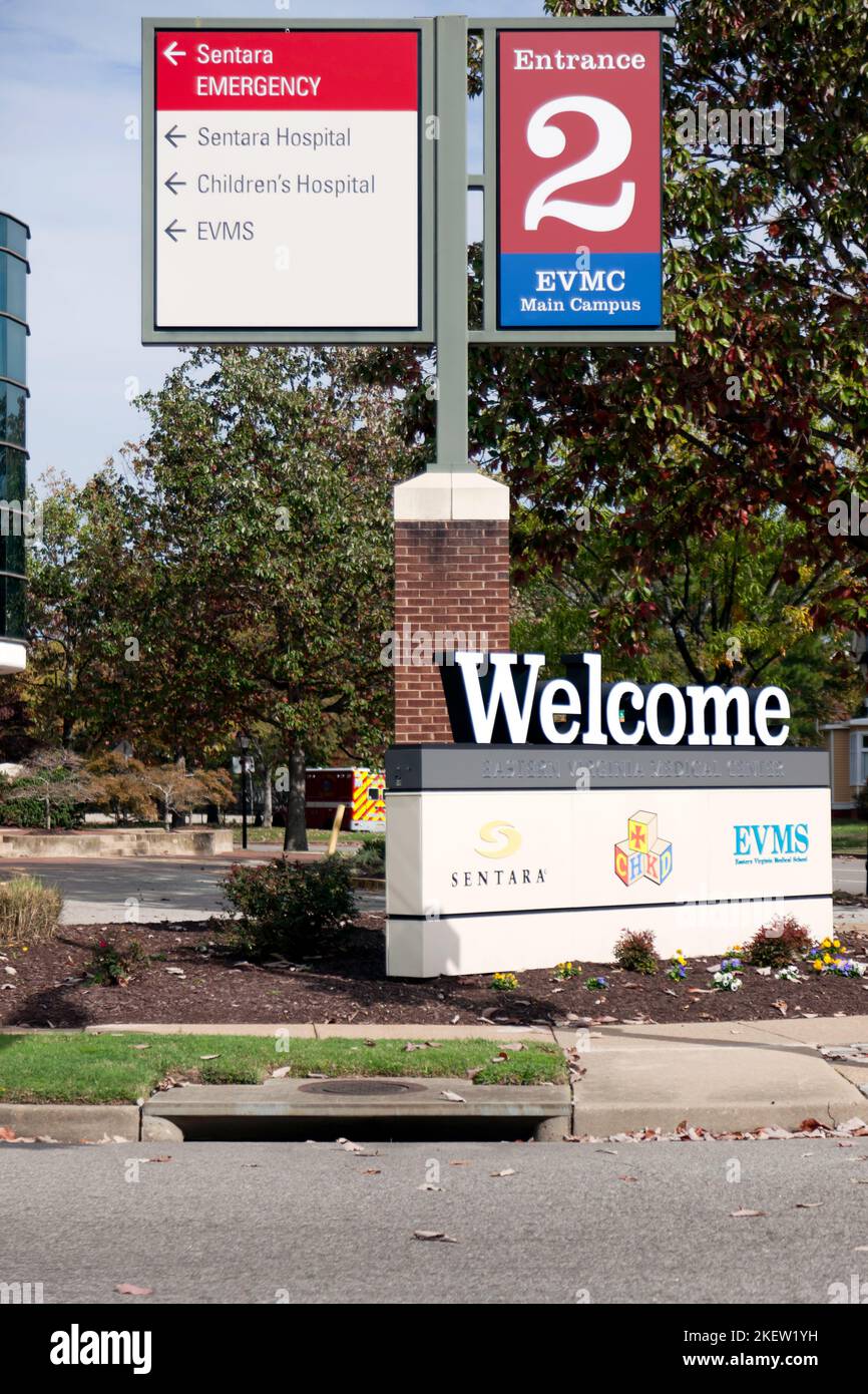 Sign for the Eastern Virginia Medical Campus, Norfolk, Virginia, U.S ...
