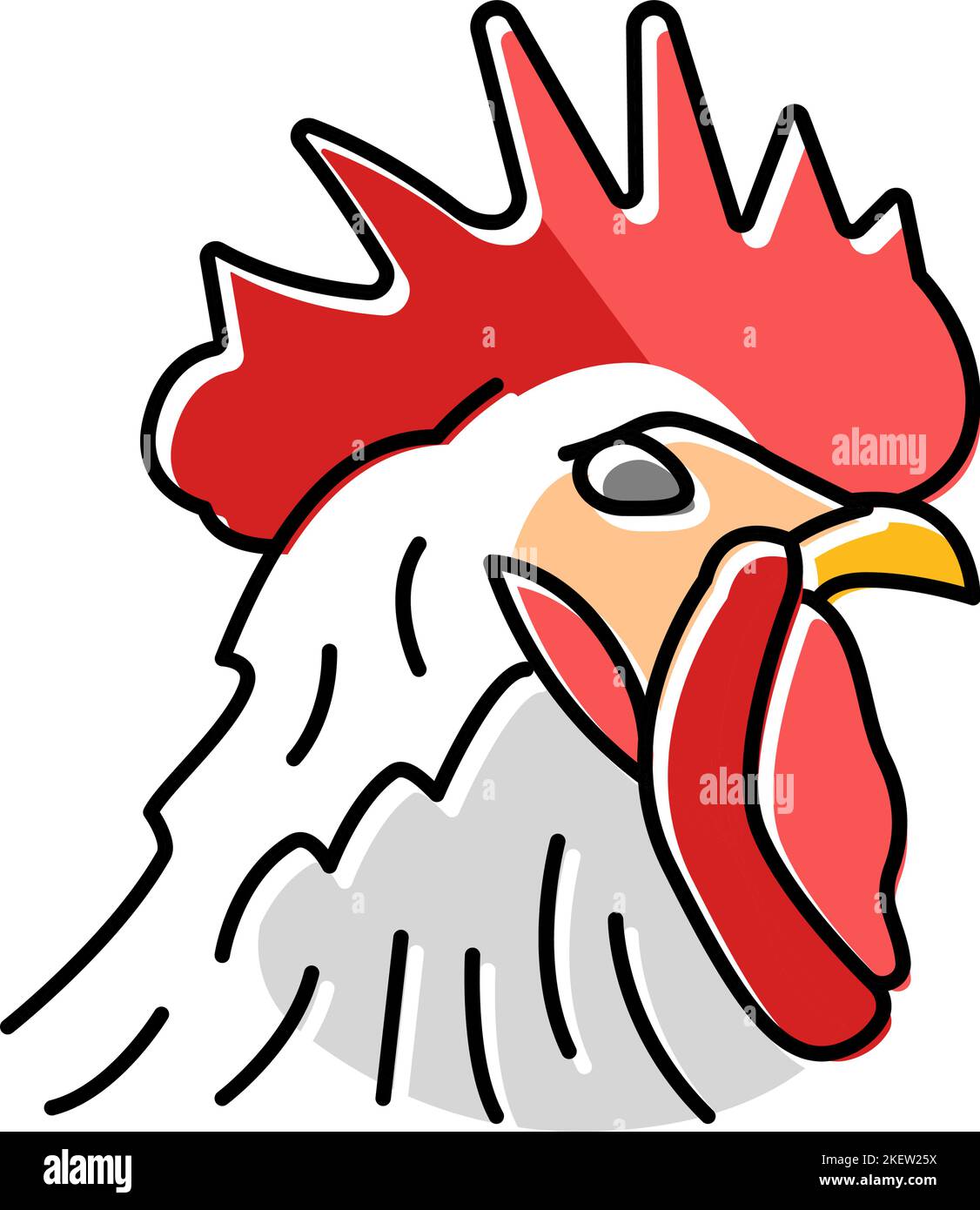 rooster animal zoo color icon vector illustration Stock Vector Image ...