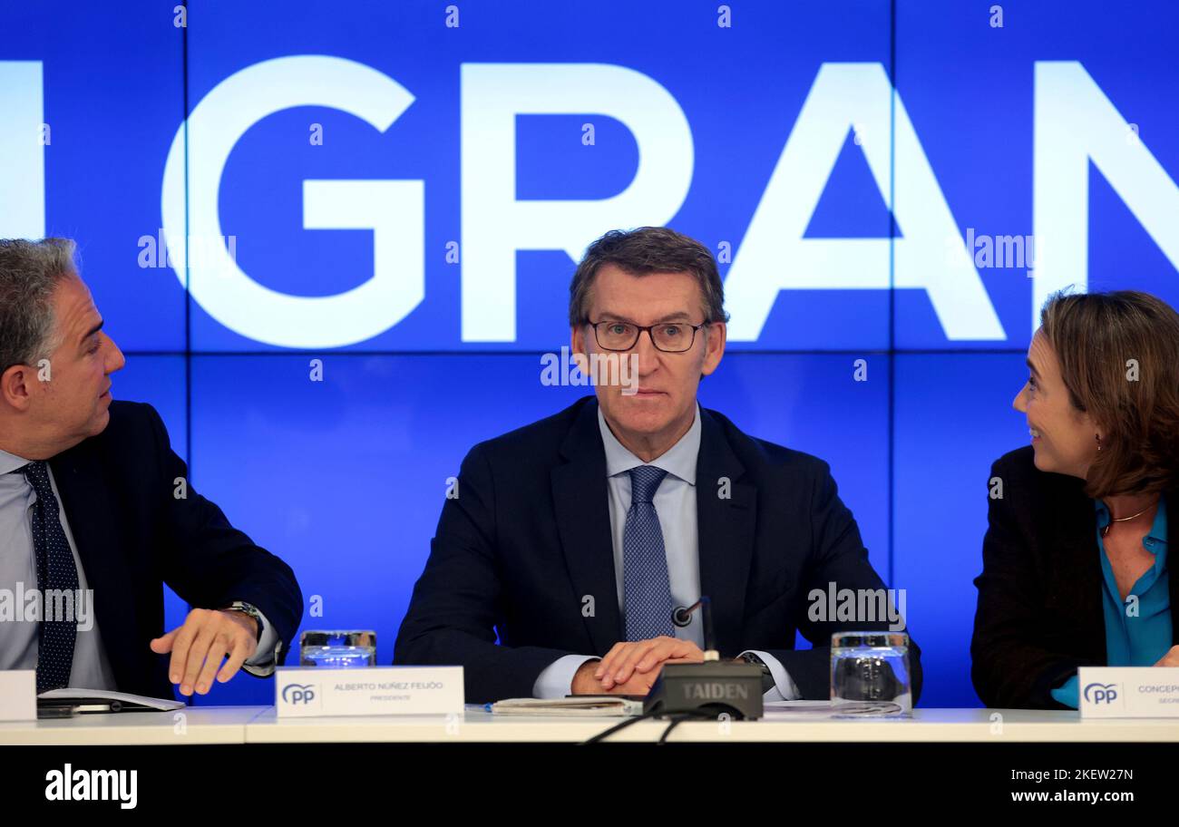 Madrid, Spain; 14.11.2022.- President of the Popular Party, Alberto ...