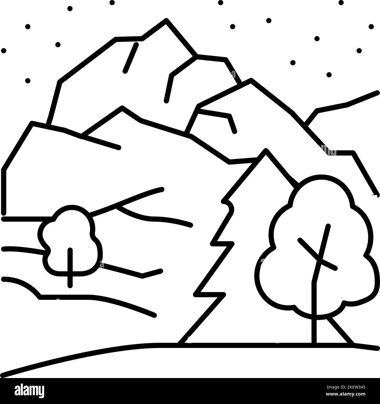 nature winter line icon vector illustration Stock Vector Image & Art ...