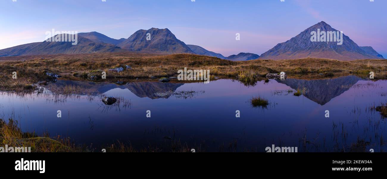 Panorama of Buachaille Etive Mor and the Western hills of the Black ...