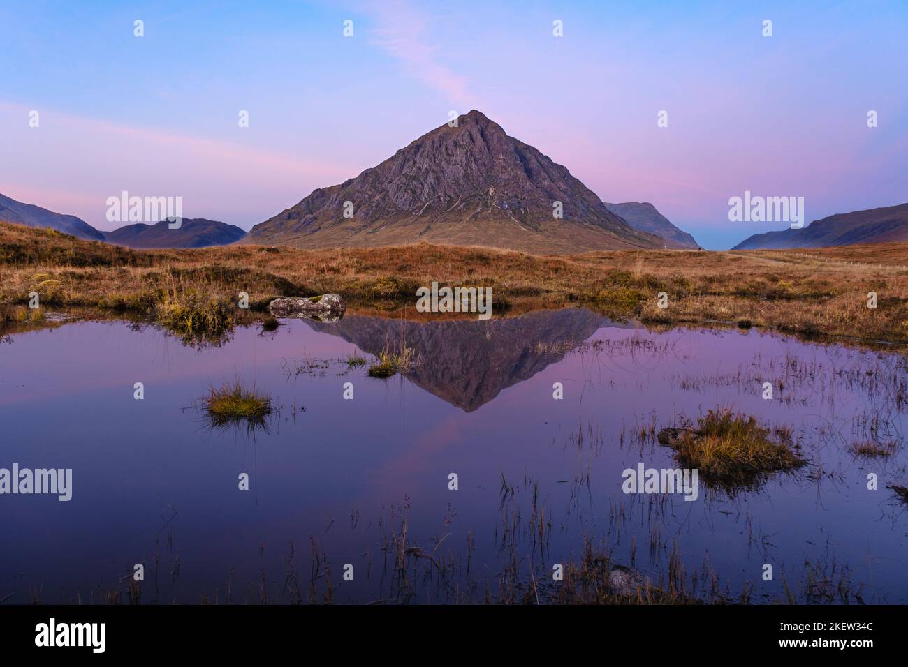 Munro Stob Dearg the northern peak of Buachaille Etive Mor from Rannoch ...
