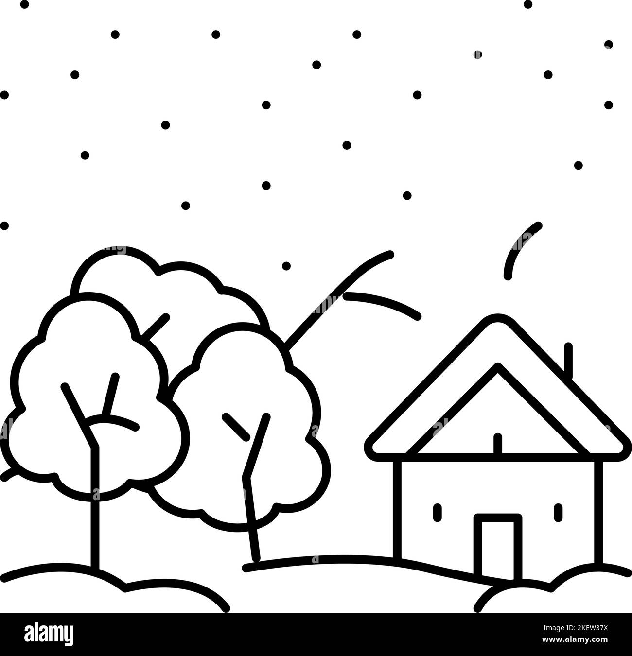 forest winter line icon vector illustration Stock Vector Image & Art ...