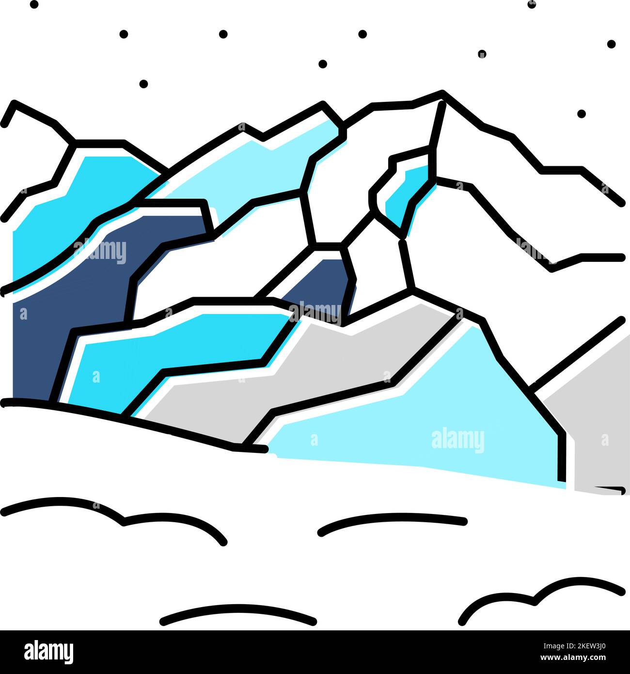 mountain winter color icon vector illustration Stock Vector Image & Art ...