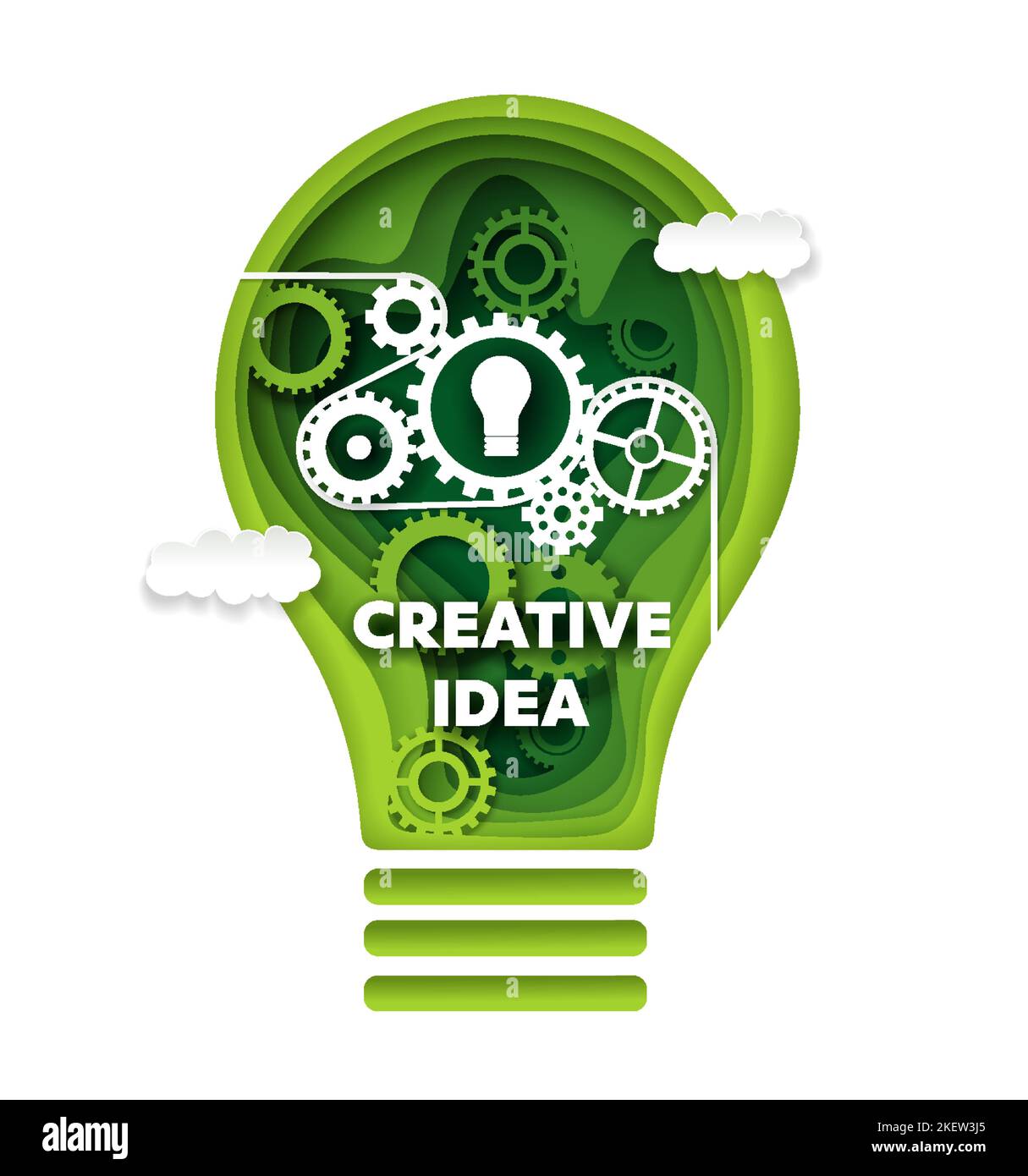 Creative idea, vector concept illustration in paper art craft modern ...