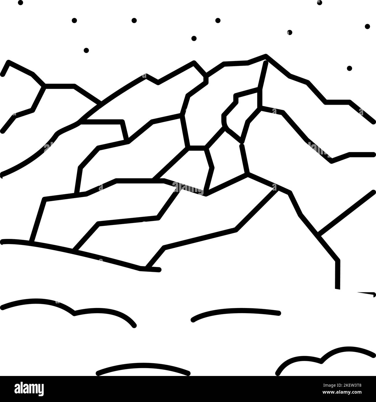 mountain winter line icon vector illustration Stock Vector Image & Art ...